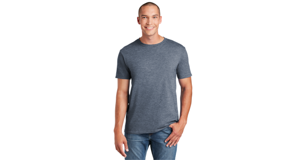 Gildan G640 Heather Indigo Adult Softstyle® 4 5 Oz T Shirt Jiffyshirts